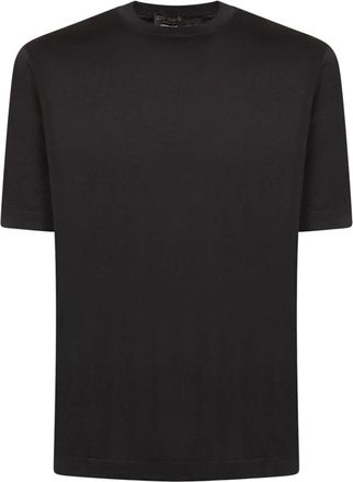 Dell'Oglio Homme, Tops, Noir, Taille: XL Coton doux. Coupe classique. Ras du cou