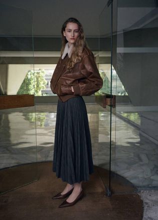 Mango Jupe pliss&eacute;e &agrave; carreaux gris - Femme - 34 - MANGO