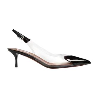 Alaia Herz Slingbacks aus patentiertem Lammleder - - Shoes - Damen - Schwarzk - 39 EU