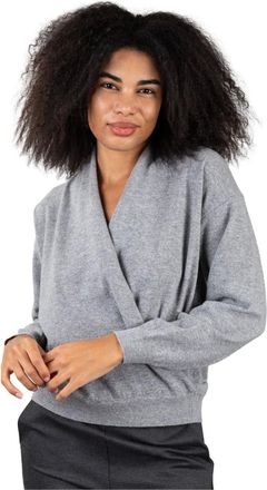 Seventy Femme, Pulls, Gris, Taille: 42 FR V-neck Tricots