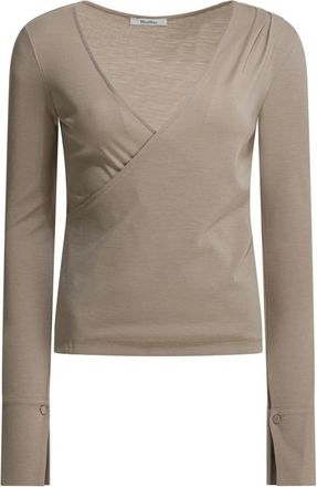Max Mara Femme, Tops, Beige, Taille: 38 FR Haut Cache-Coeur &agrave; Manches Longues