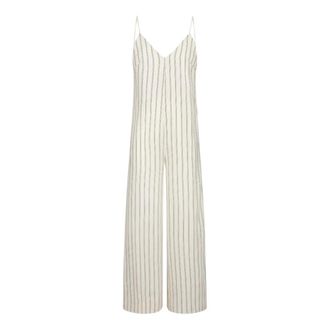 Dondup Gestreifter Jumpsuit mit elegantem Stil - - Jumpsuits & Playsuits - Damen - Wei&szlig; - M