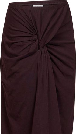 Dries Van Noten Hemellana Midi Skirt - Burgundy