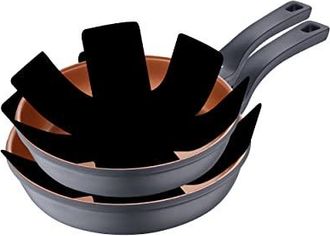 San Ignacio Bronze | Bratpfannen-Set | 2-teiliges Set aus 20 und 24 cm Durchmesser und 2 Schutzhüllen | Aus Aluminiumguss | Antihaftbeschichtete Pfannen | Geeigne