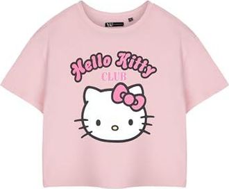 Hello Kitty T-Shirt Court à Manches Courtes Rose Kitty Femme | Club Graphic Tee pour Dames | Haut Rose Filles | Produits pour Elle