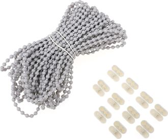 Garneck 10 M Rollo-perlenkette Rollokette Graue Perlenseilverbinder Ersatzschnur Für Rollos
