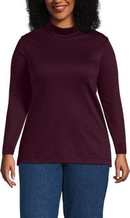 Lands End Rollkragenshirt aus Supima, Damen, Größe:56-58 plus, Rot, Baumwolle, by Lands End