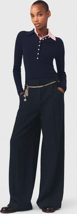 Maje Tweed-hose - Marineblau - Maje