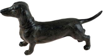 London Ornaments Dekofigur Dackel, stehend, 26 cm, Bronze-Effekt