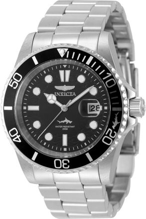 Invicta Pro Diver 50824 Herrenuhr - Quarzwerk - Edelstahl mit schwarzem Zifferblatt - 42 mm