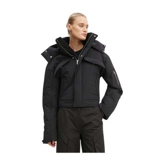 Heliot Emil Cropped Asymmetrical Puffer Jacket - - Jackets - Damen - Schwarzk - XS