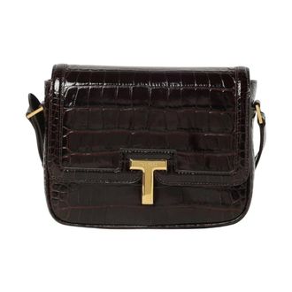 Tom Ford Femme, Sacs, Brun, Taille: ONE Size Sac bandouli&egrave;re en cuir marron