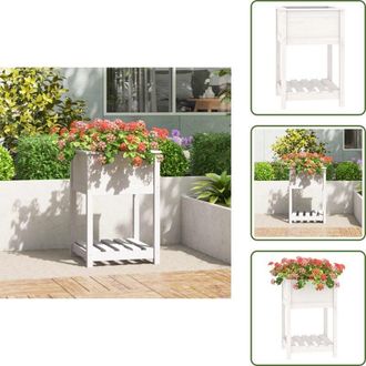 vidaXL Vidaxl - Jardini&egrave;re avec &eacute;tag&egrave;re Blanc 54x54x81 cm Bois massif de pin - Jardinier - Jardini&egrave;re Ext&eacute;rieure - Pot De Fleurs Ext&eacute;rieur - Plante