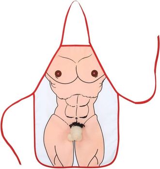 Out of the Blue Unisex K&uuml;chensch&uuml;rze, M&auml;nnerk&ouml;rper mit Pl&uuml;sch-penis Sch rze, Beige, XL EU