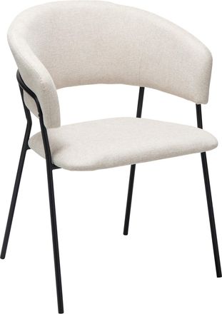 MID.YOU Mid.you Armlehnstuhl, Schwarz, Beige, Metall, Textil, Rundrohr, 57x77x58 cm, inklusive Armlehnen, Stühle