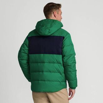 Lands End Daunen-Steppjacke mit Kapuze, Herren, Größe:48-50 regular, Grün, Polyester/Nylon/Daunen, by Lands End