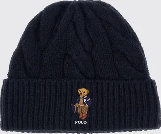 Polo Ralph Lauren Bonnet en tricot torsad&eacute; de laine m&eacute;lang&eacute;e avec revers