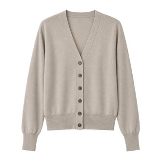 Meimeij Kurzer Cardigan mit Kimono-&Auml;rmeln - - Knitwear - Damen - Beige - S