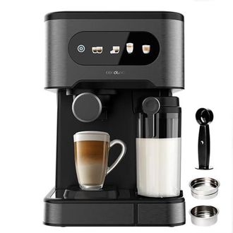 Cecotec Espressomaschine Power Espresso 20 ColdBrew Latte Fresh. 1350W, 20 Bar, ColdBrew, Farb-Touchscreen, 1,5L Wassertank, 500ml Milch, Dunkelstahl, Tassenw