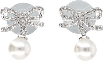 Self Portrait Femme, Accessoires, Gris, Taille: ONE Size Bow Pearl Earring