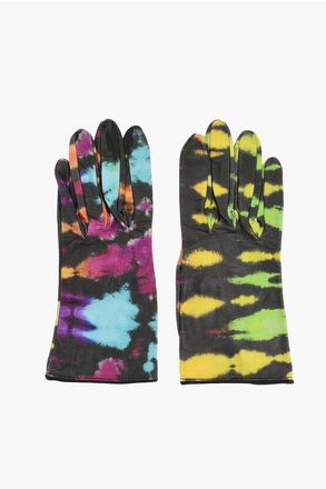 Dsquared2 Tie Dye Effect Leather Gloves size 7