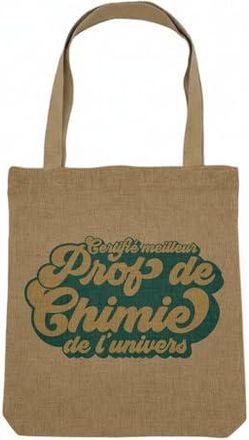Fabulous Sac Shopping Tote Bag Aspect Lin - Certifi&eacute; meilleur Prof de Chimie de lunivers College Lycee Professeur Universit&eacute; - Sac Courses Toile Epaisse 360g B