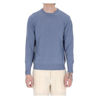 Drumohr Maglia girocollo in cotone finezza 8 - - Knitwear - Herren - Blau - XL