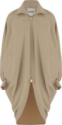 Darkpark Darkpark, Femme, Vestes, Beige, Taille: 38 FR Veste en coton et lyocell avec ourlet arrondi