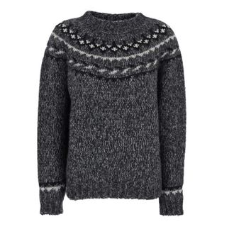 P.A.R.O.S.H. Fair Isle Rundhalspullover - - Knitwear - Damen - Grau - S