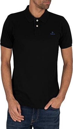 GANT Gant Contrast Collar Pique SS Rugger Polo, Noir (Black 5), 3XL Homme