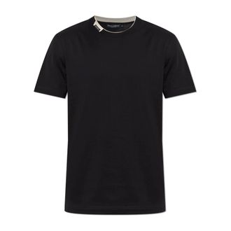 Dolce & Gabbana Homme, Tops, Noir, Taille: 2XL T-shirt avec &eacute;cusson logo &agrave; lencolure