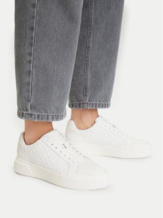 Calvin Klein Sneakers Chunky Cupsole Laceup Lth Aop YW0YW02058 Wei&szlig;