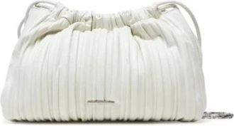 Calvin Klein Femme, Sacs, Blanc, Taille: ONE Size Sac bandouli&egrave;re Pliss&eacute;