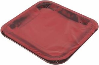 Galileo Casa Santas House Einwegteller aus Papier, 23 x 23 cm, Metallic-Rot, 10 Stück