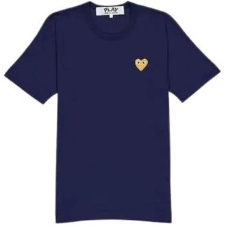 Comme Des Gar&ccedil;ons Homme, Tops, Bleu, Taille: 2XL Gold Heart Emblem Tee