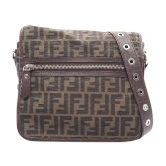 Fendi Sac bandouli&egrave;re en toile Zucca cuir Pre-owned - Femme - Pre-owned - Brun - Taille: ONE Size