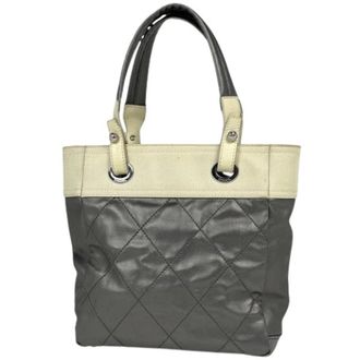Chanel Sac Cabas Pre-owned en Toile - Femme - Pre-owned - Gris - Taille: ONE Size