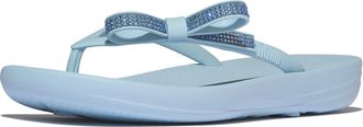 FitFlop Damen Iqushion Glitz-Bow Flip-Flops Flipflop, Wolkenblau, 43 EU