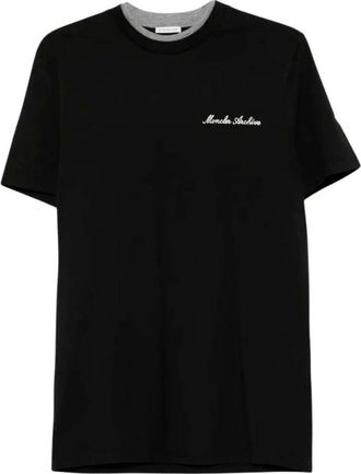 Moncler Homme, Tops, Noir, Taille: 2XL Ss T-Shirt