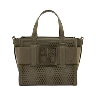 A|X Armani Exchange Shopper aus monochromem Funktionsgewebe - - Bags - Damen - Gr&uuml;n - ONE SIZE