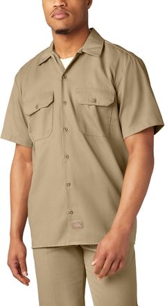 Dickies Herren Regular Fit Freizeit Hemd Shrt/S Work Shirt, Kurzarm, Beige (Khaki KH), Gr. XXX-Large (Herstellergr&ouml;&szlig;e: 3XL)
