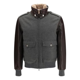 Brunello Cucinelli Cashmere Beaver Bomberjacke - - Jackets - Herren - Grau - L