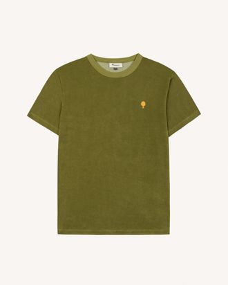 Faguo T-shirt velours kaki fonc&eacute; - LUGNY