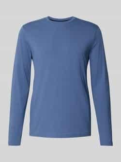 Christian Berg Longsleeve mit geripptem Rundhalsausschnitt