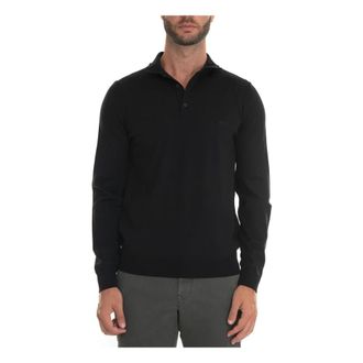 HUGO BOSS Klassisches Langarm-Poloshirt - - Tops - Herren - Schwarzk - XL
