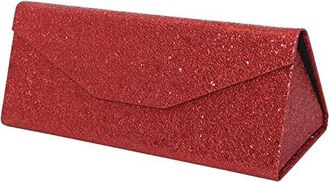 TBOC Étui Pliable pour Lunettes - Boîte [Rouge Brillant] Rigide [Triangulaire][Fermeture Magnétique] Doublure Intérieur Lunettes de Soleil Vue Lecture Femm