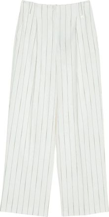 Twinset Femme, Pantalons, Blanc, Taille: 36 FR Pantalon Fluide &agrave; Rayures