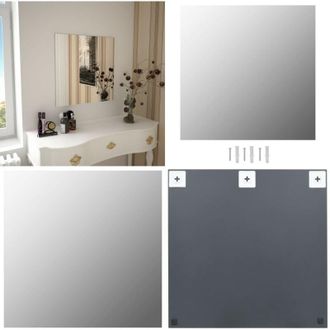 vidaXL Wandspiegel 60 x 60 cm Quadratisch Glas - Wandspiegel - Quadratischer Spiegel - Glasspiegel - Badezimmerspiegel - Wohnzimmereinrichtung - Home &