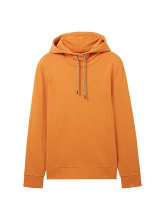 Tom Tailor Herren 1037855 Basic Hoodie mit Logo-Print, 32243-tomato Cream orange, XL
