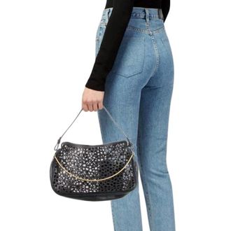 Jil Sander Black Laser Cut Madame Bag